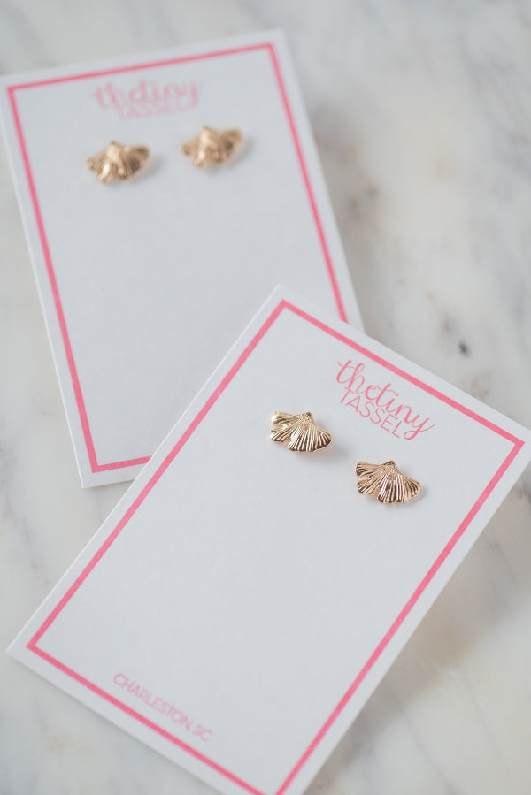 The Alma Earring - Gold Ginkgo Leaf Design, Hypoallergenic - TheTinyTassel