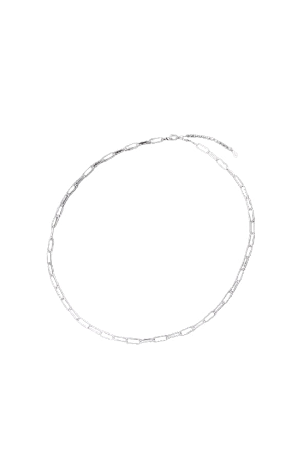 The Baker Necklace in Silver - 17 inch Chain Link Necklace - TheTinyTassel